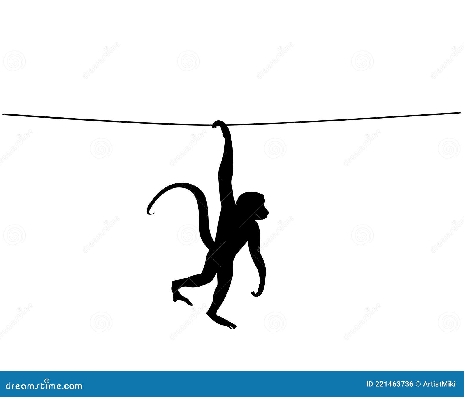 Man Silhouette Hanging On Ropes Stock Image | CartoonDealer.com #113659255