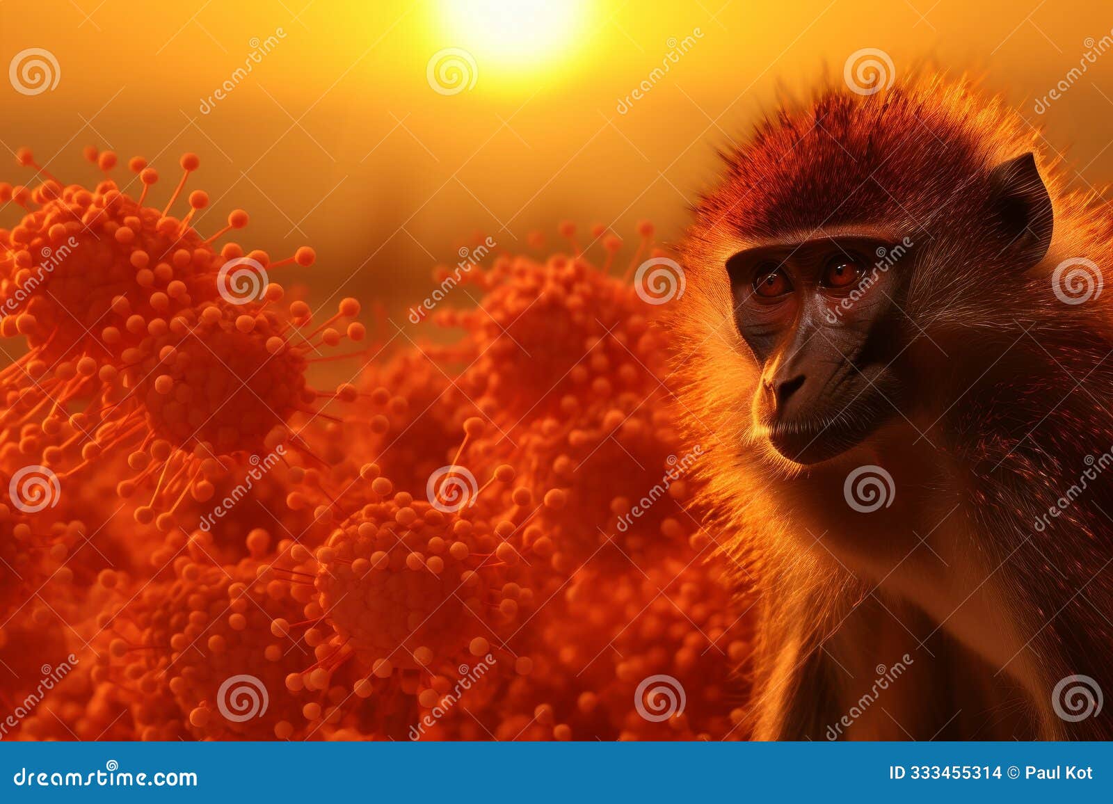 Monkey Silhouette Observing Monkeypox Virus Zoonotic Disease Awareness ...