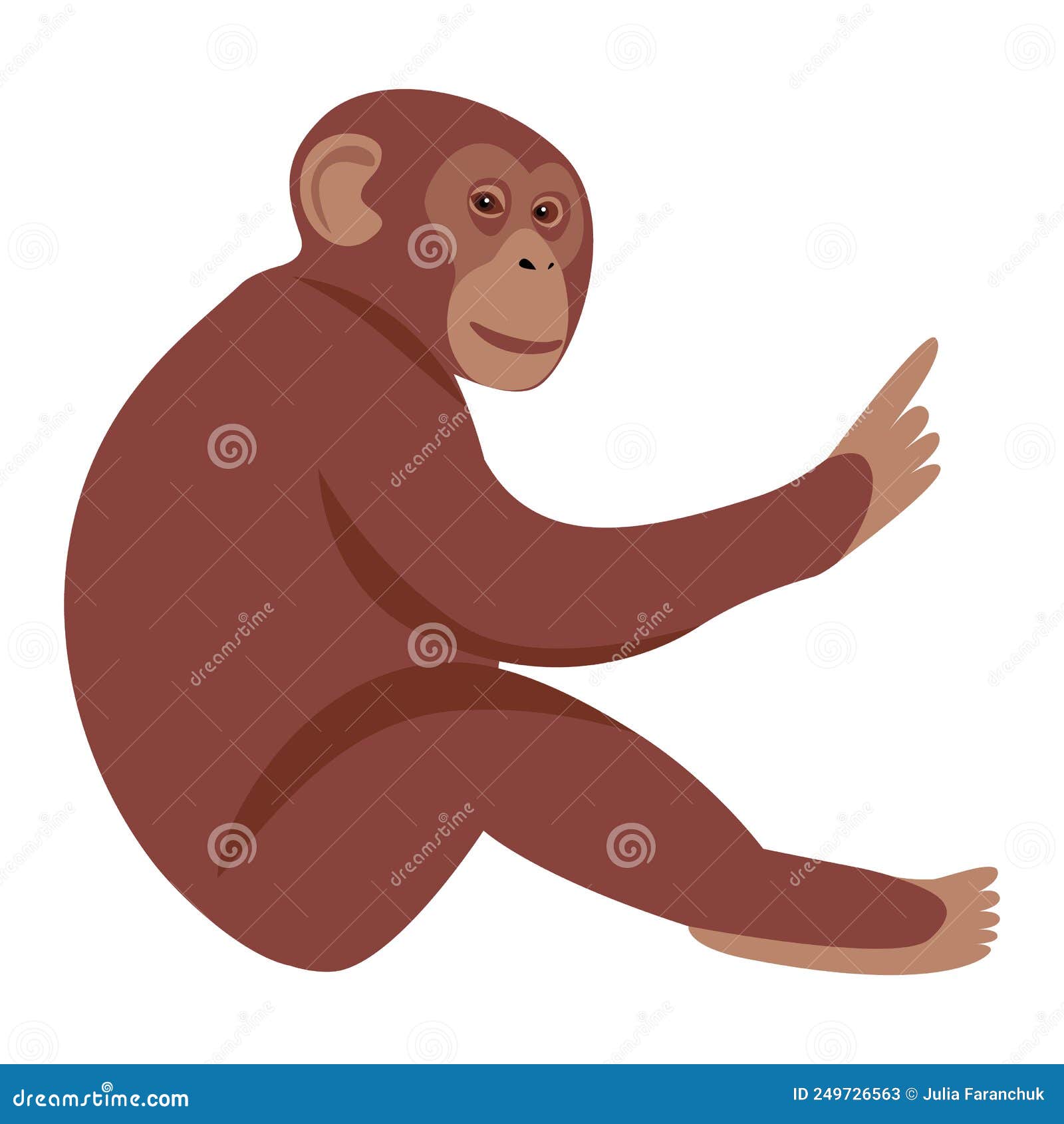 The Monkey Sits And Points Up. Vector Drawing | CartoonDealer.com ...