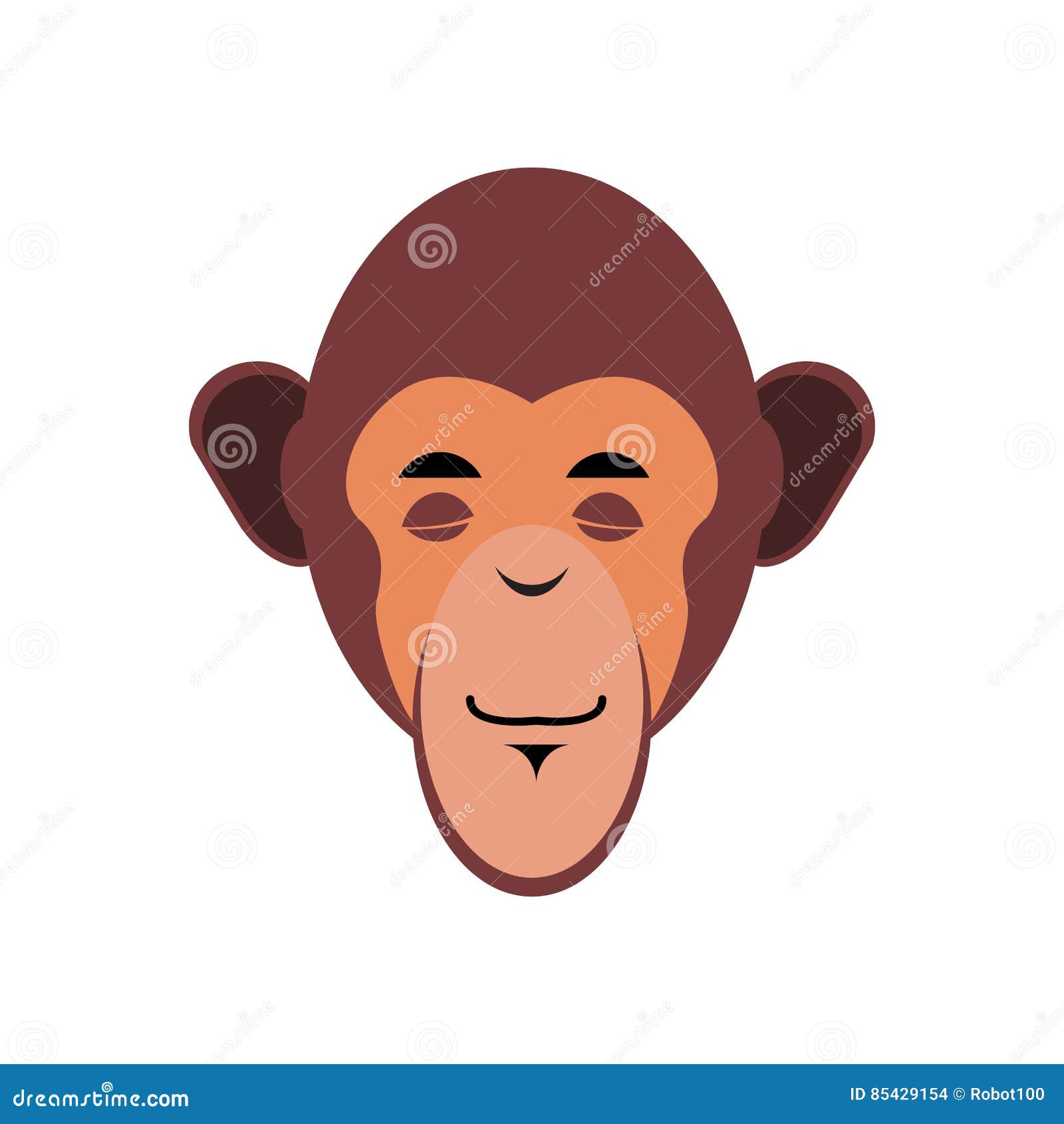 Monkey Sleeping Emoji. Marmoset Asleep Emotion Stock Vector ...