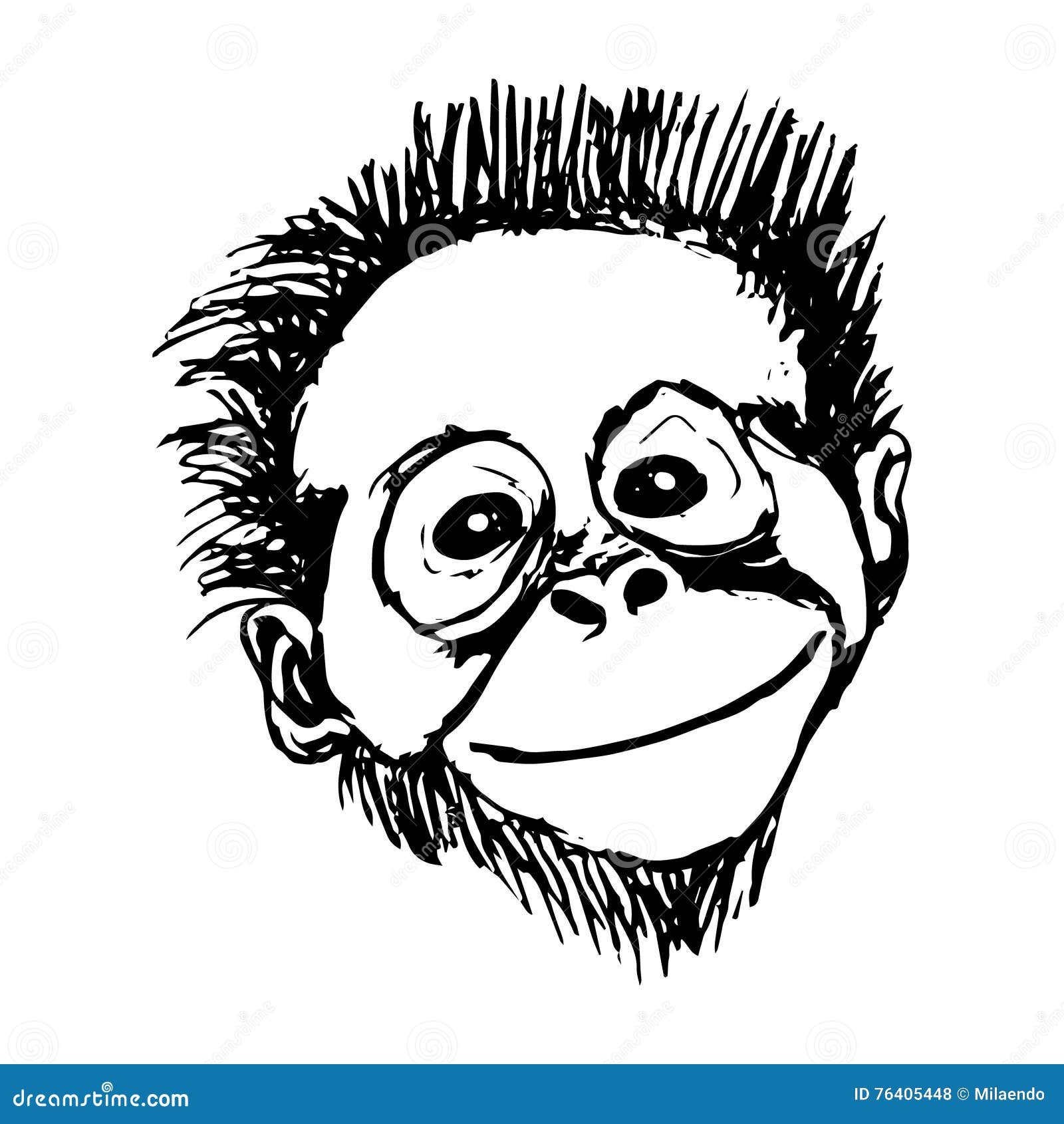 The monkey is smiling stock vector. Illustration of emotion - 76405448