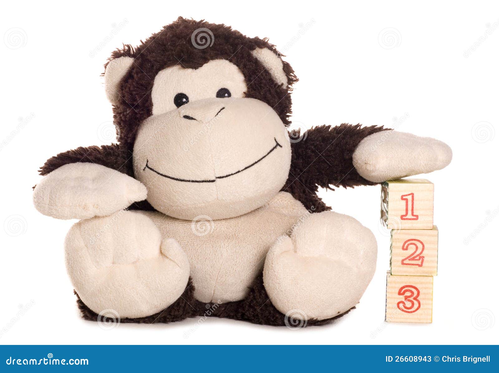 Monkey Soft Toy Learning To Count Stock Image - Image of numbers ...