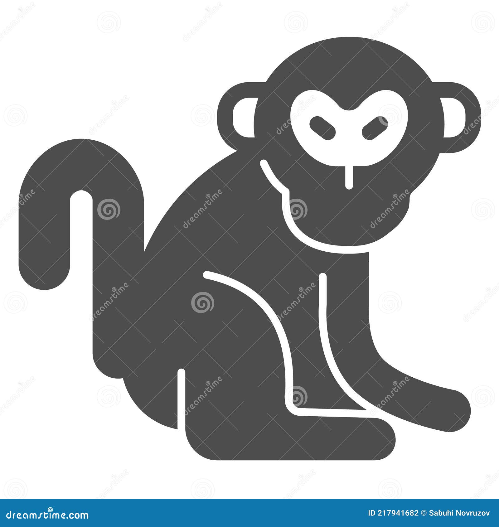 Monkey Solid Icon, Worldwildlife Concept, Monkey Vector Sign on White ...