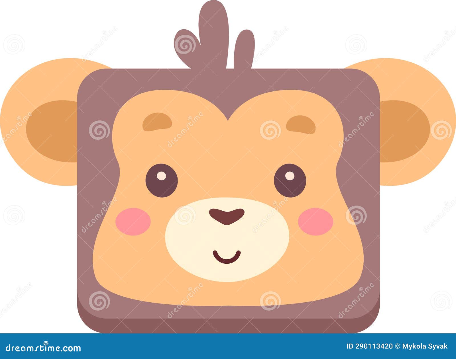 Monkey Square Face stock illustration. Illustration of monkey - 290113420