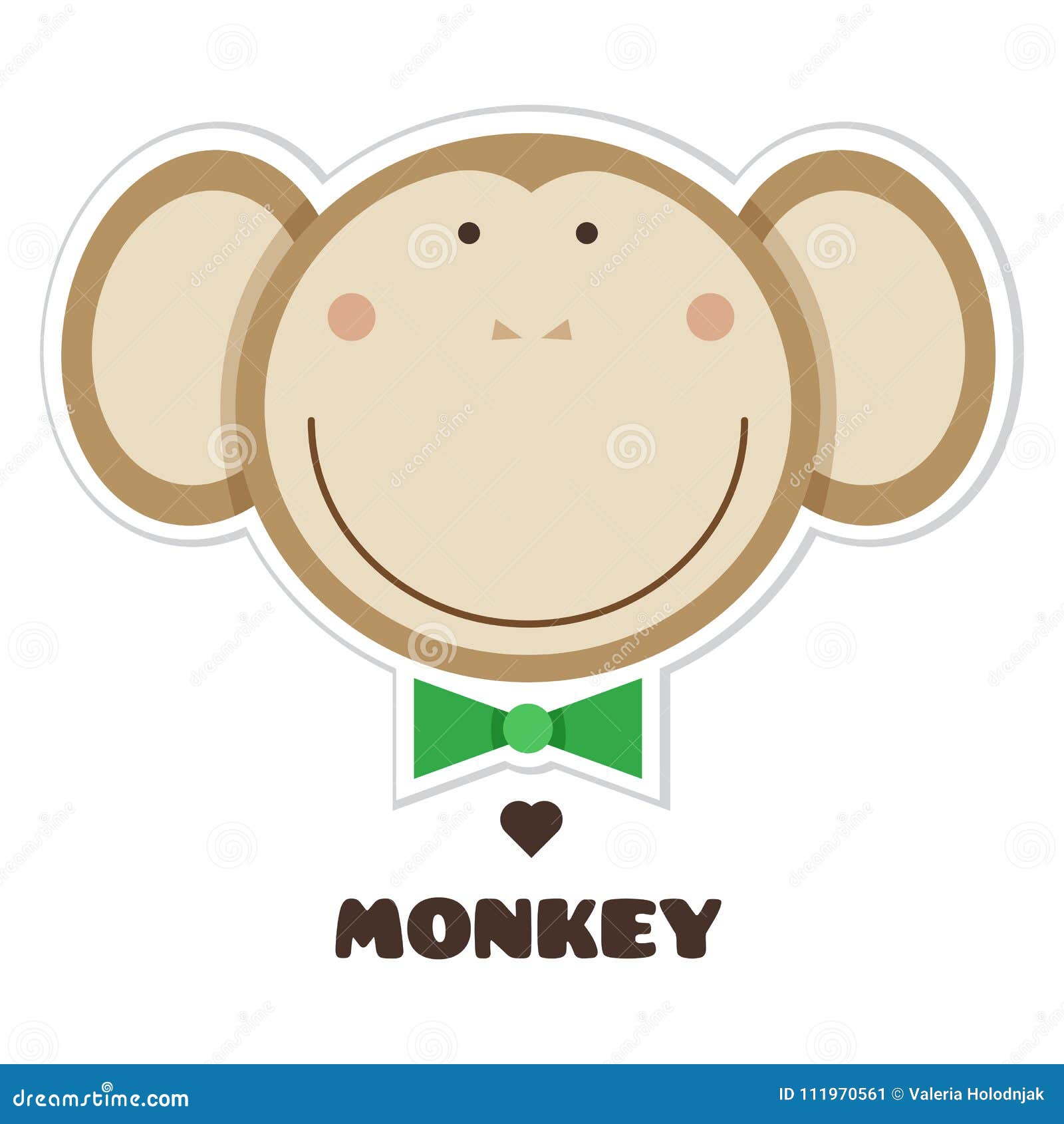 Monkey. Sticker. Vector Illustration. Stock Vector - Illustration of ...