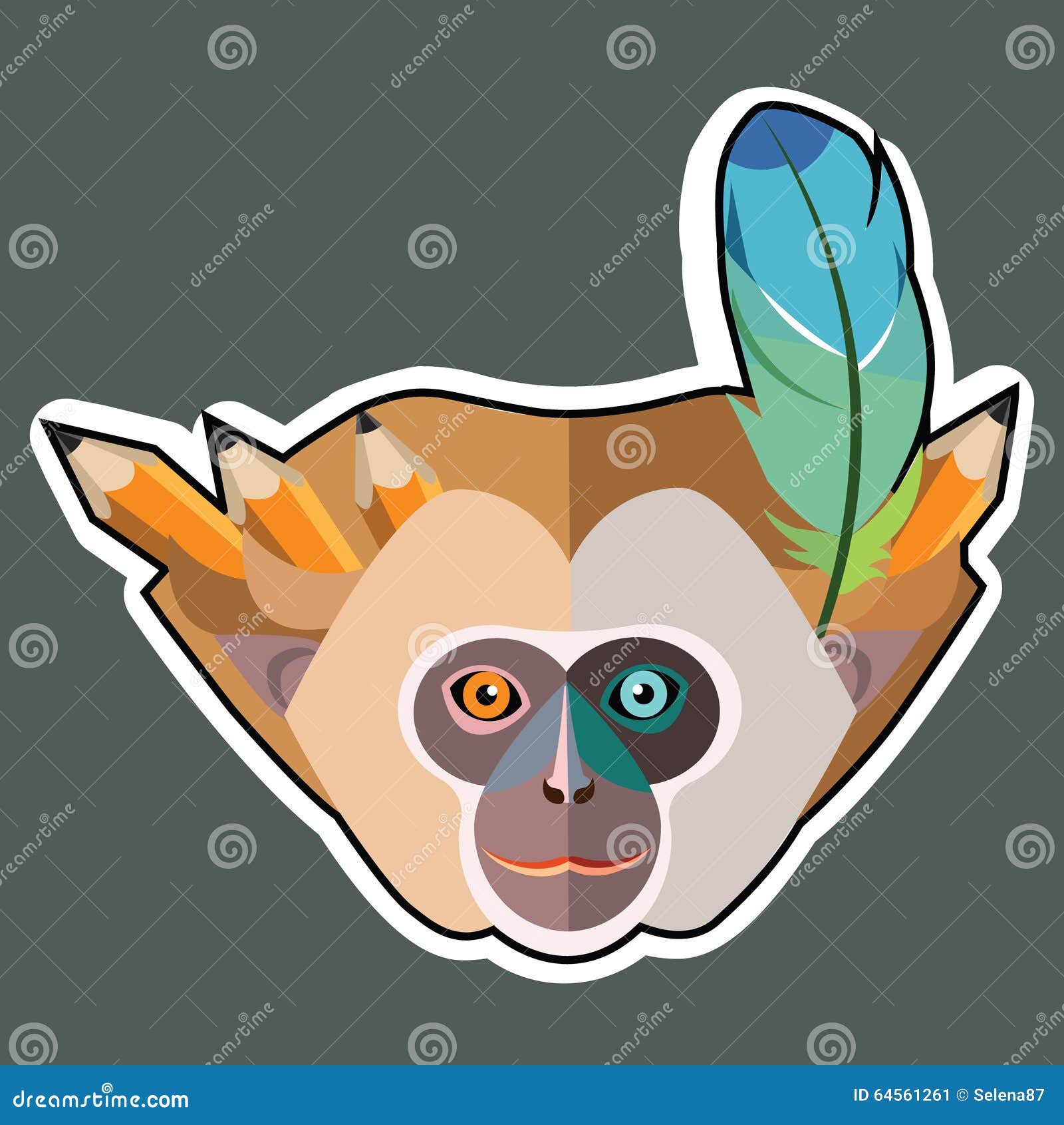 Monkey Stickers and Monkey Sticker Designs Stock Vector - Illustration ...