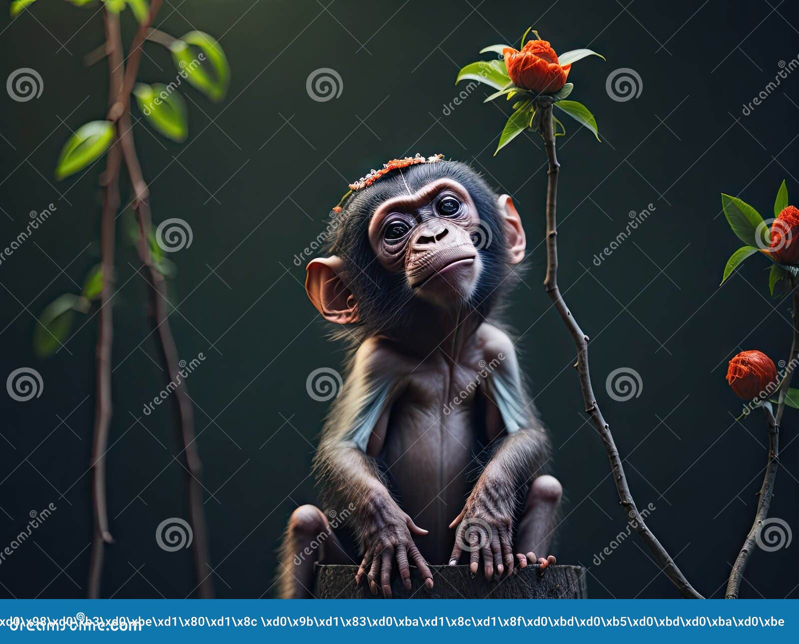 Monkey Summer Holiday. Ai Generative Stock Illustration - Illustration ...