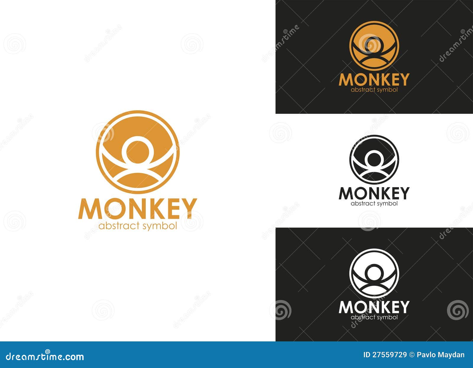 Monkey Symbol Abstract Logo Stock Vector - Illustration of professional ...