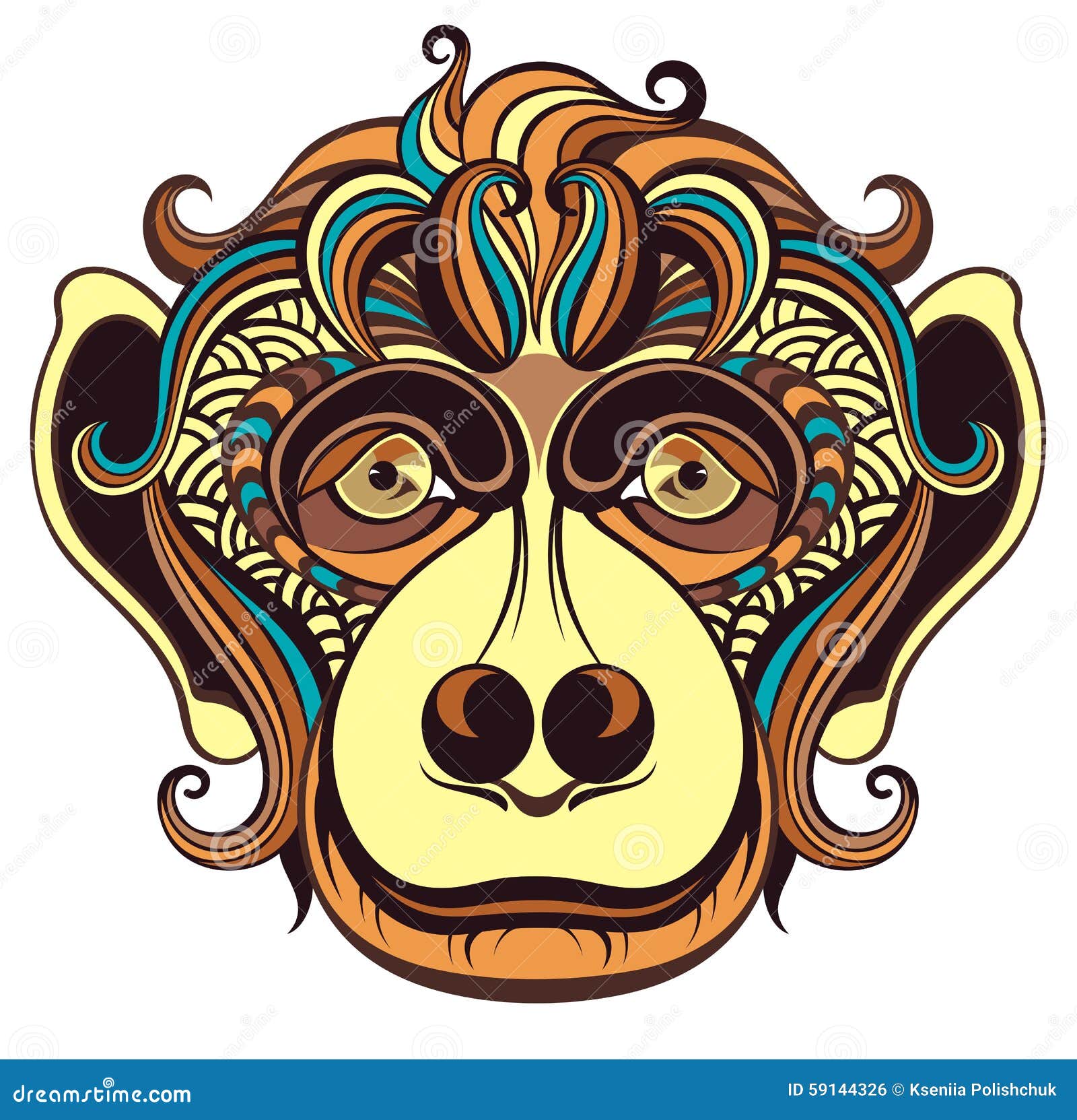 The Monkey a Symbol of New Year 2016. Stock Vector - Illustration of ...