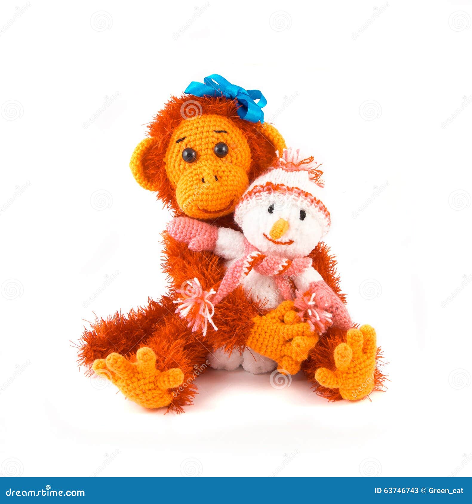 Monkey Symbol 2016 with a Snowman. Christmas Charms Stock Image - Image ...