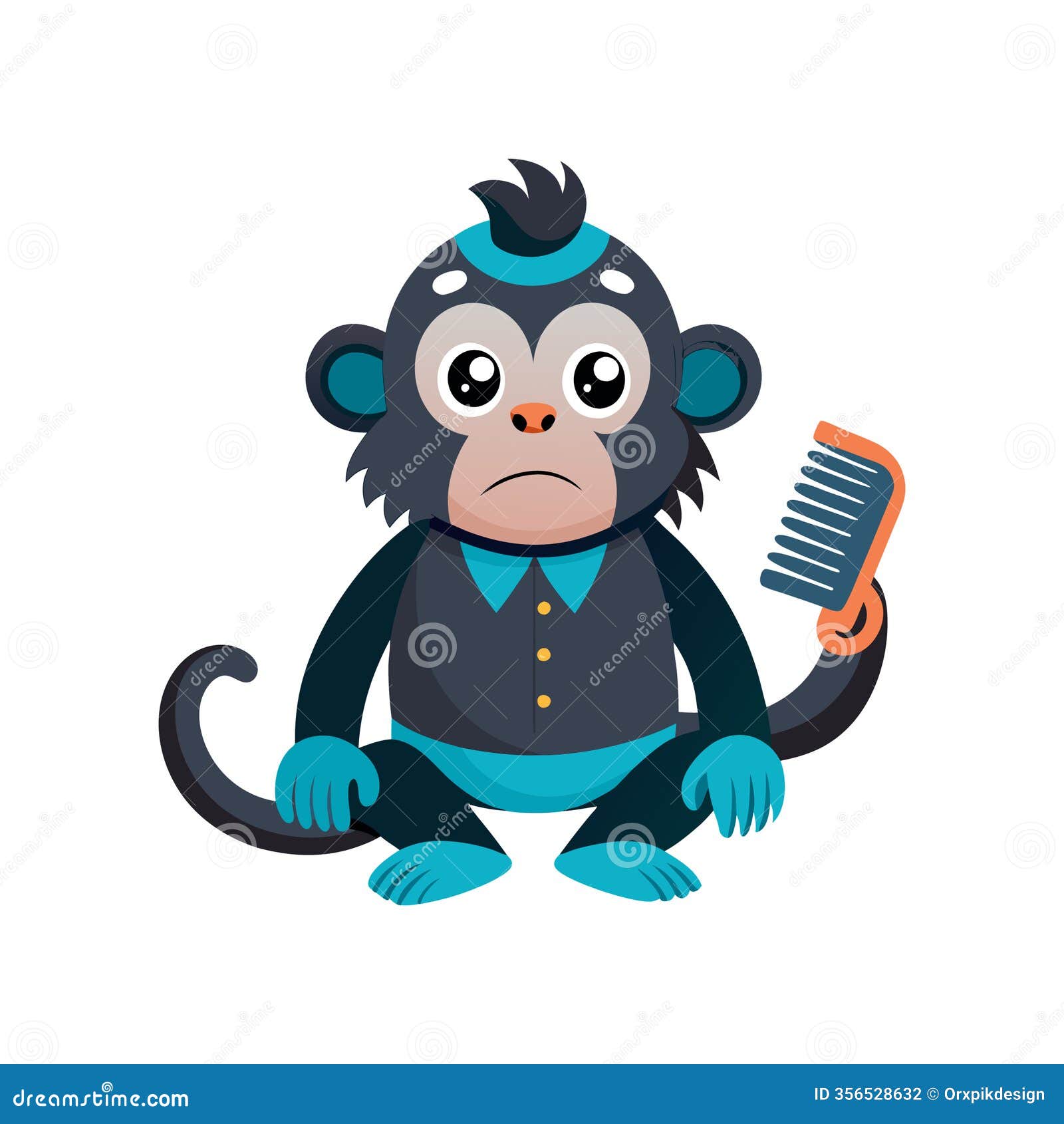 Monkey in Teaching Role stock vector. Illustration of character - 356528632