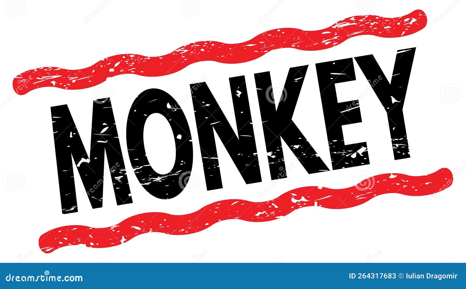 MONKEY Text on Red-black Lines Stamp Sign Stock Illustration ...