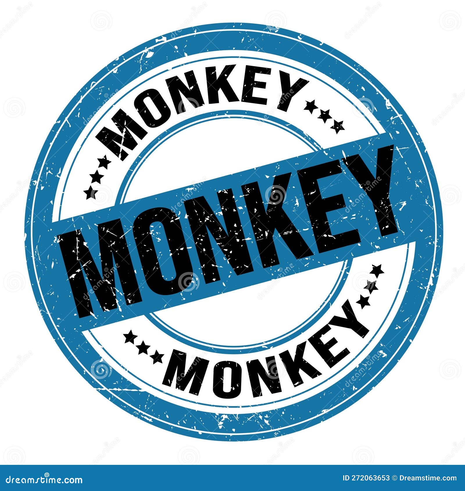 MONKEY Text Written on Blue-black Round Stamp Sign Stock Illustration ...