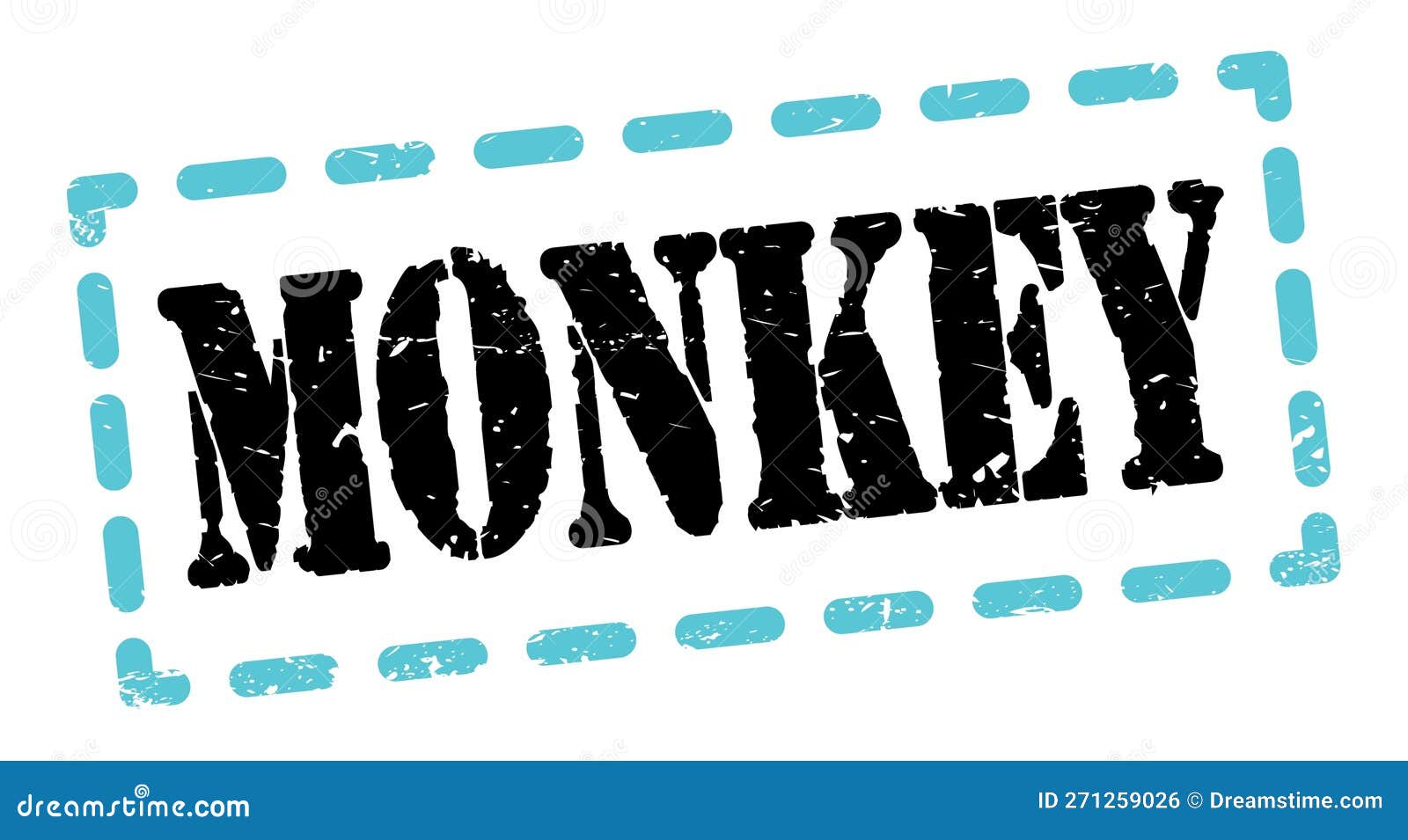 MONKEY Text Written on Blue-black Stamp Sign Stock Illustration ...