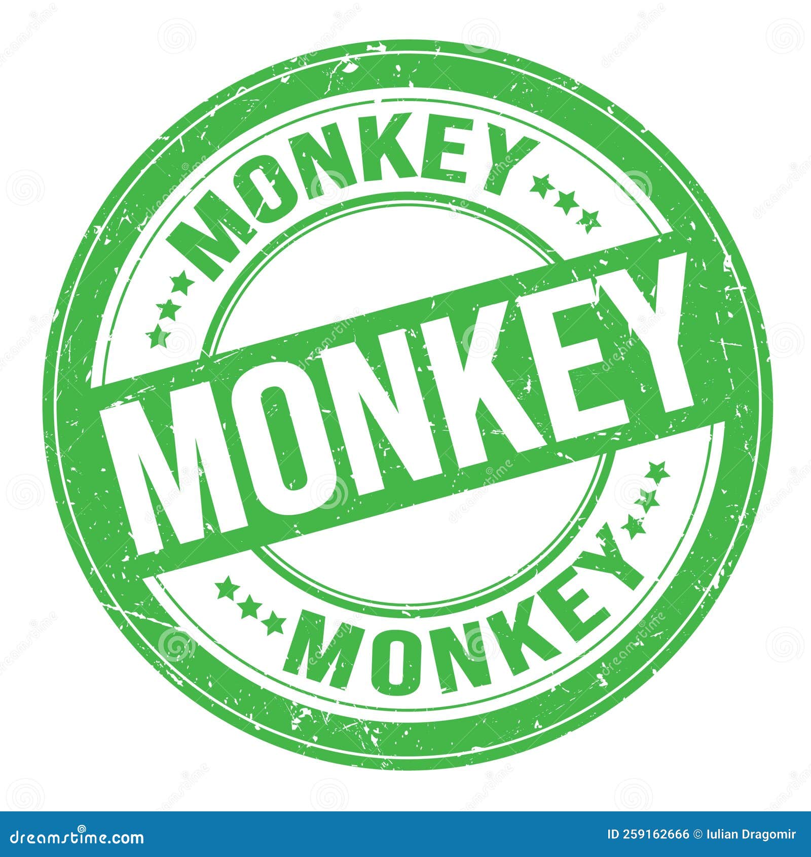 MONKEY Text Written on Green Round Stamp Sign Stock Illustration ...