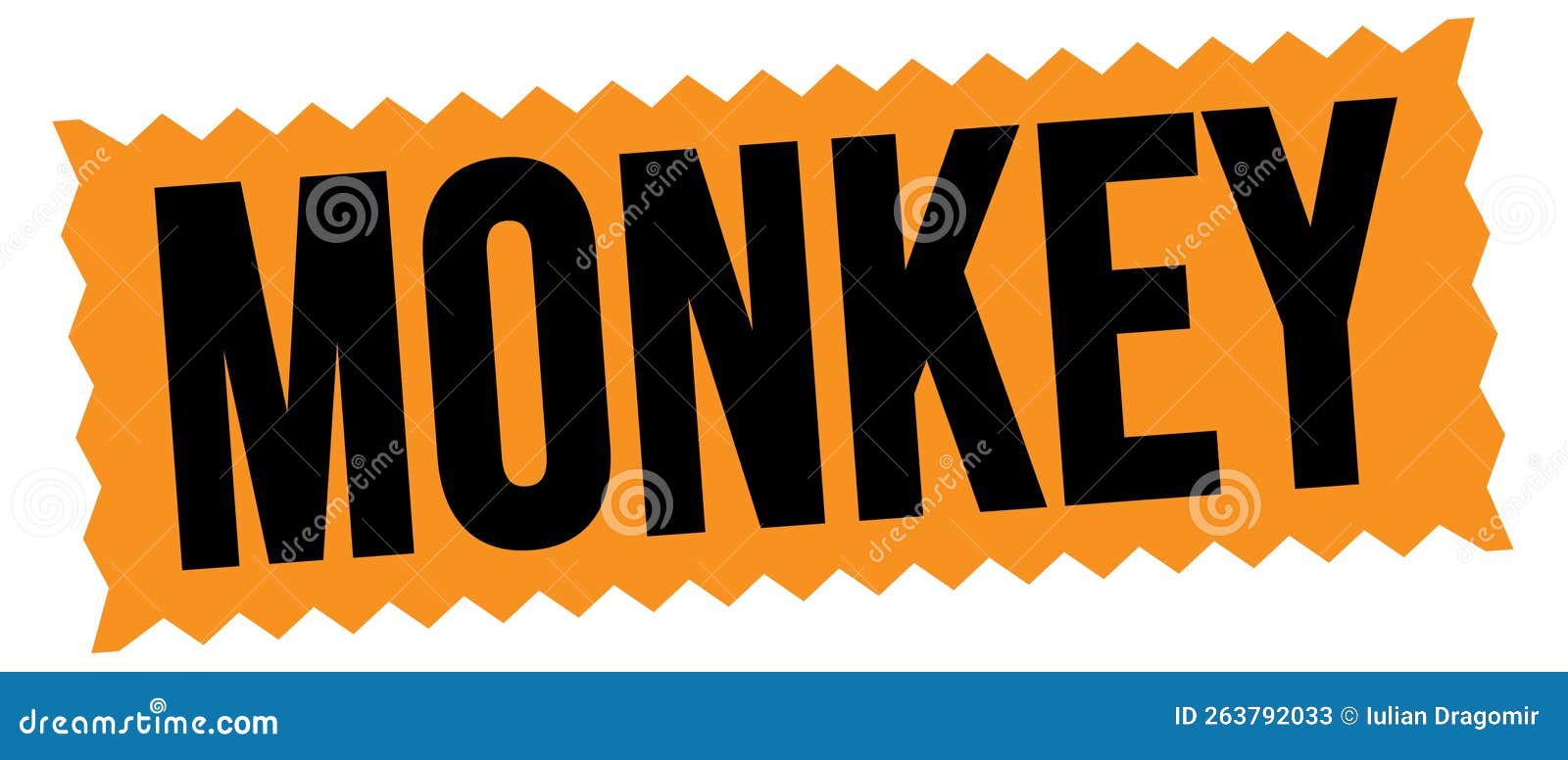 MONKEY Text Written on Orange-black Stamp Sign Stock Illustration ...
