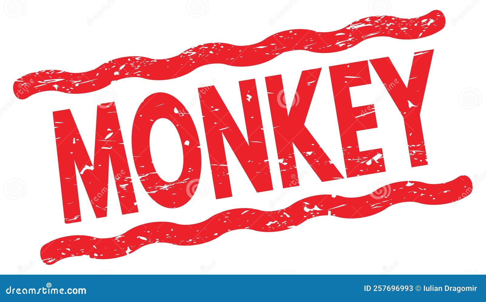 MONKEY Text on Red Lines Stamp Sign Stock Illustration - Illustration ...
