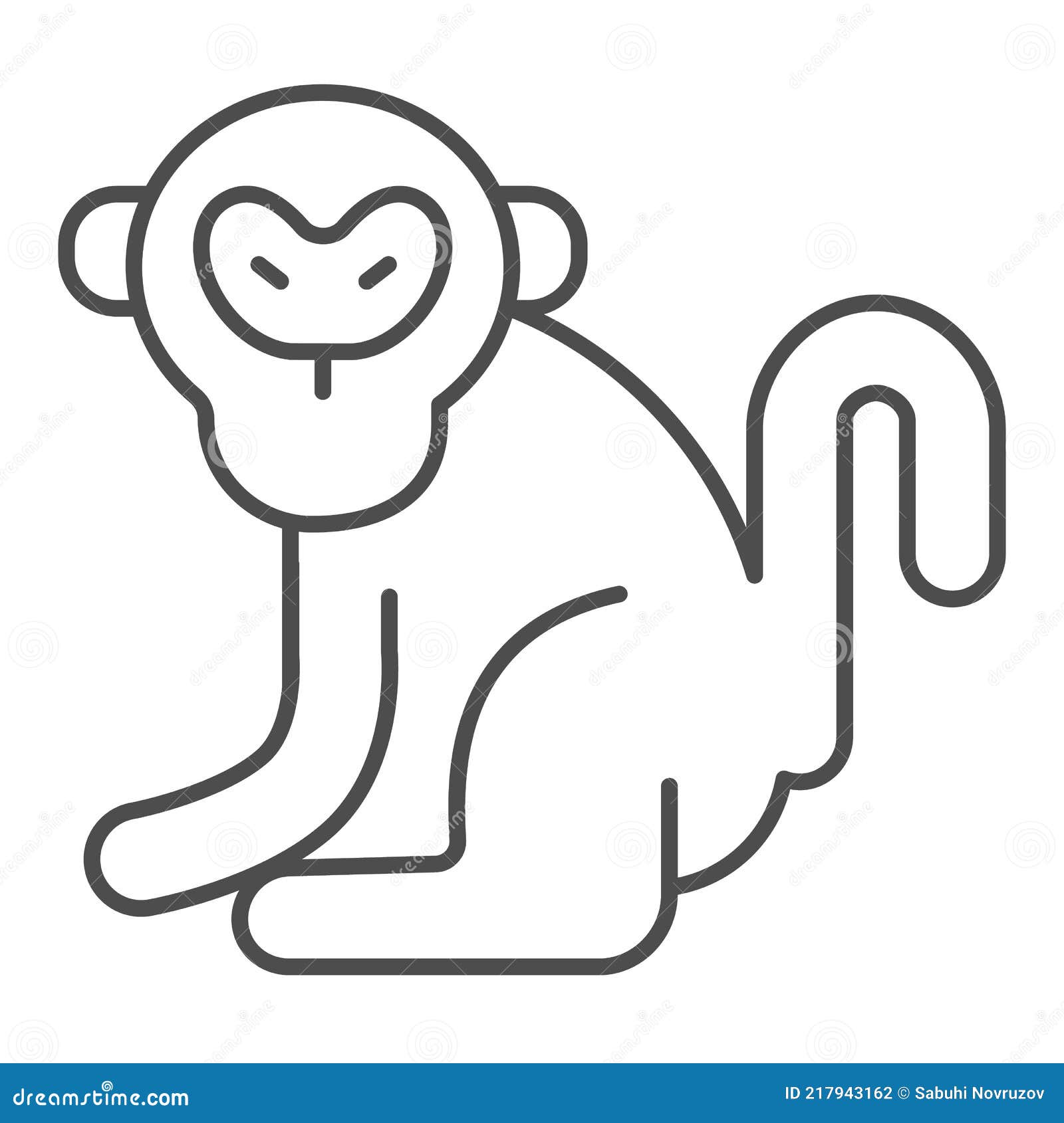 Monkey Thin Line Icon, Worldwildlife Concept, Monkey Vector Sign on ...