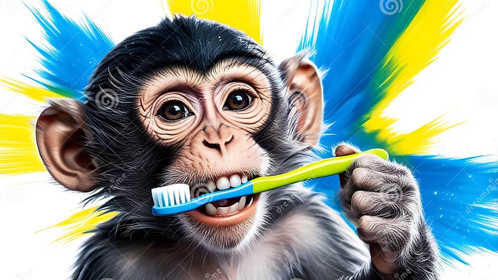 A Monkey with a Tooth in Its Teeth Stock Photo - Image of white, wild ...