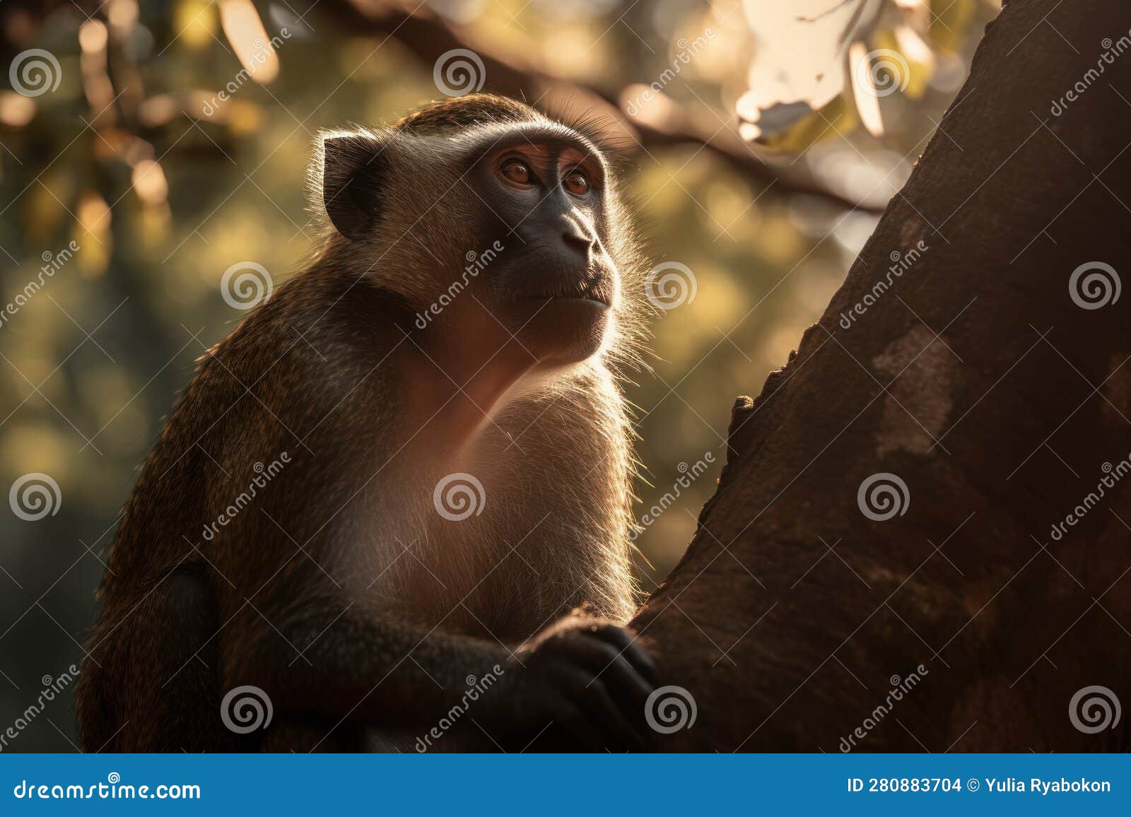 A Big Monkey Pod Tree Vector Illustration Isolated On A White ...