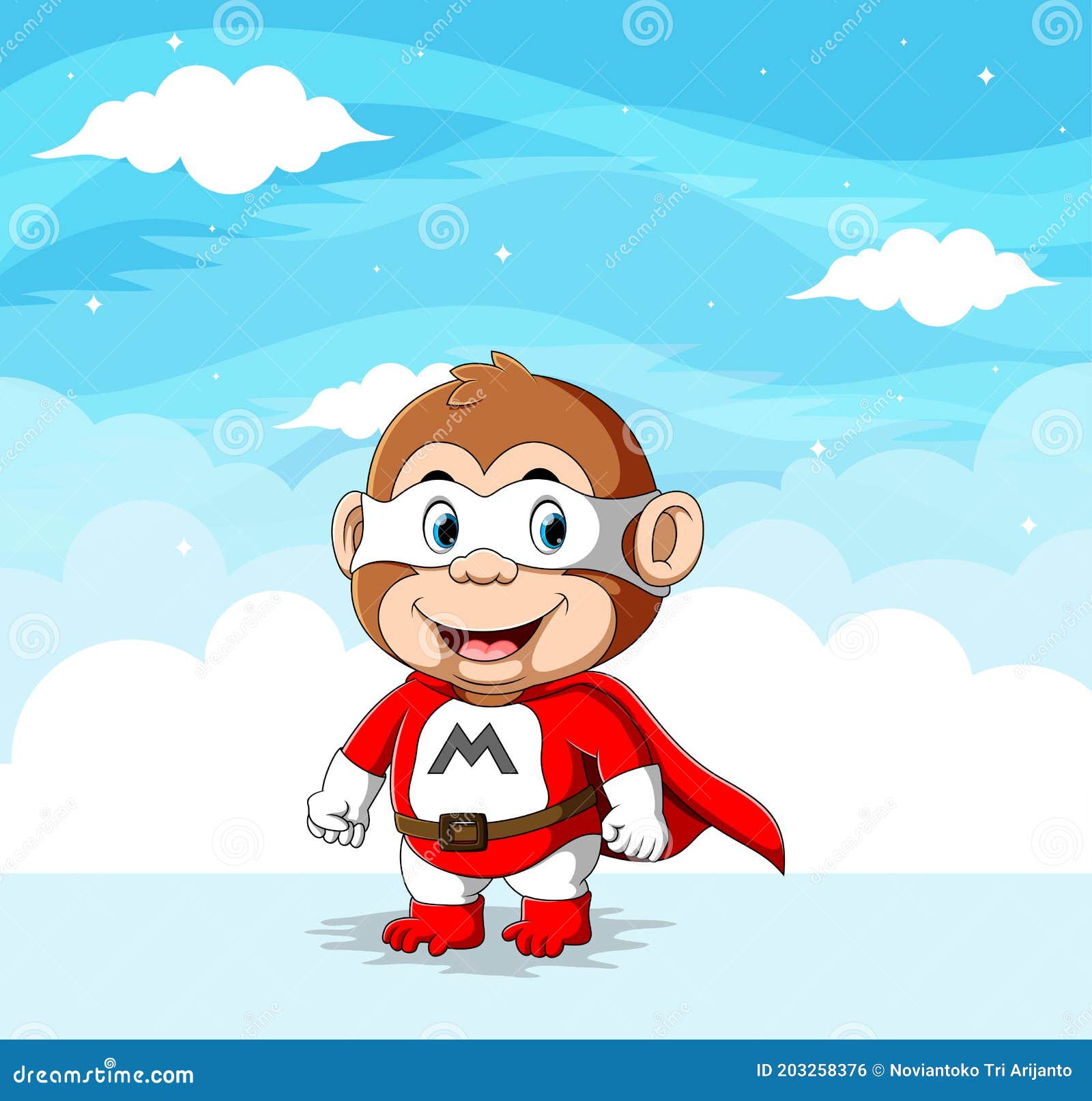 The Monkey Using Superhero Costume and Using the White Mask To Cover ...