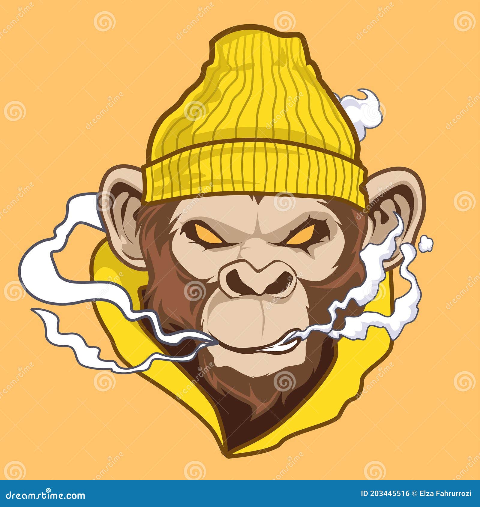 Monkey Vapor Mascot Cartoon Stock Vector - Illustration of cute ...
