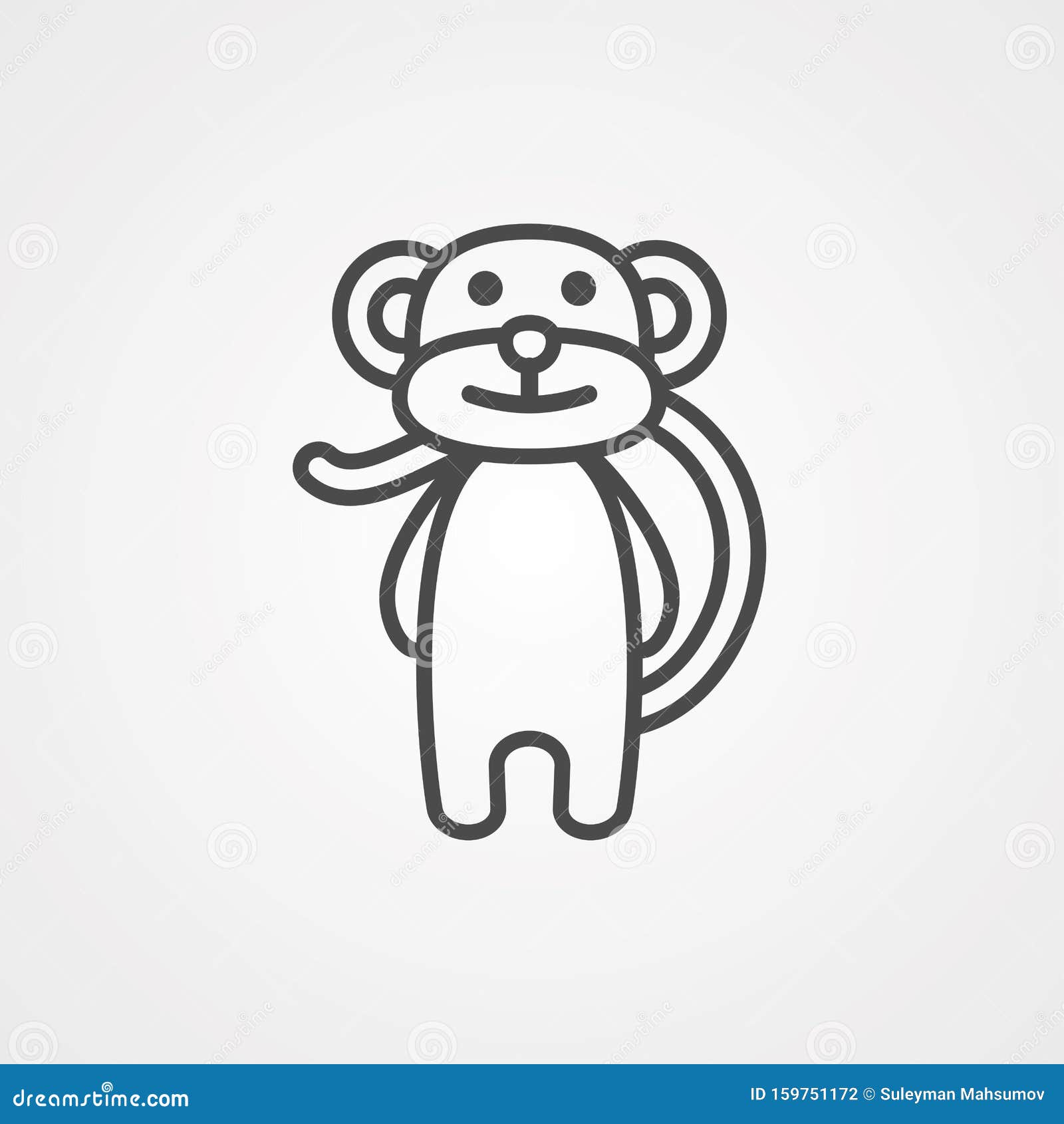 Monkey Vector Icon Sign Symbol Stock Illustration - Illustration of ...