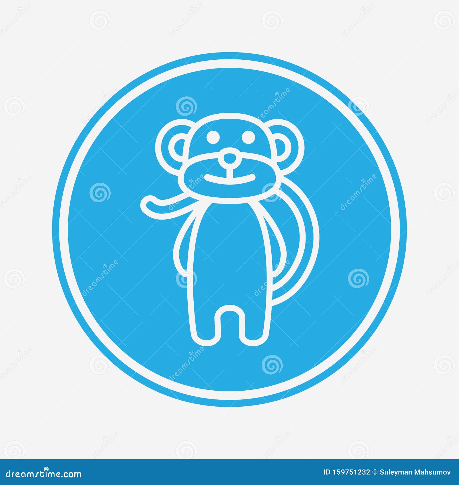 Monkey Vector Icon Sign Symbol Stock Illustration - Illustration of ...