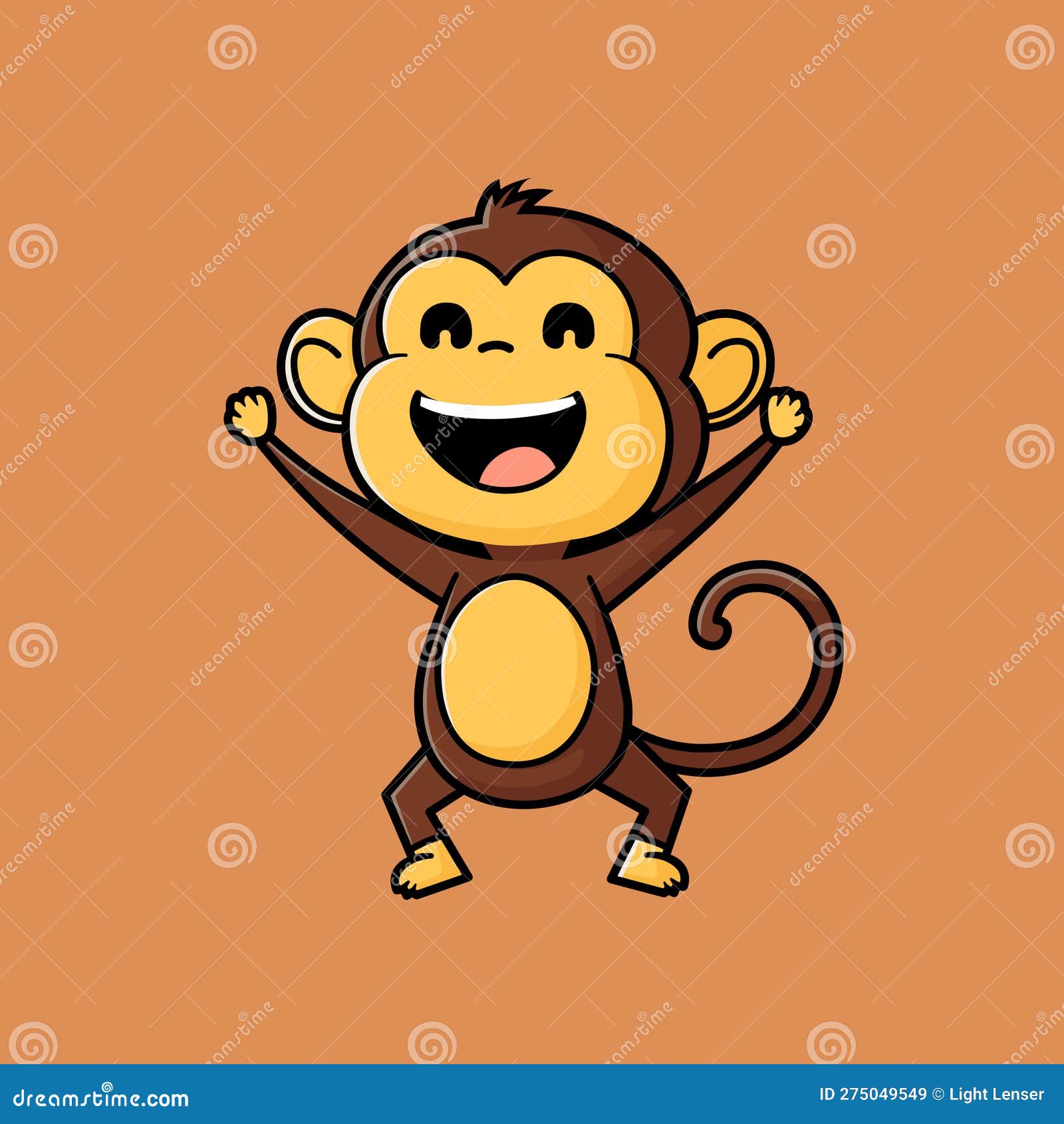 Monkey vector illustration stock vector. Illustration of happymonkey ...