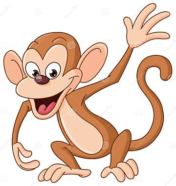 Monkey waving stock vector. Illustration of africa, animal - 65402002