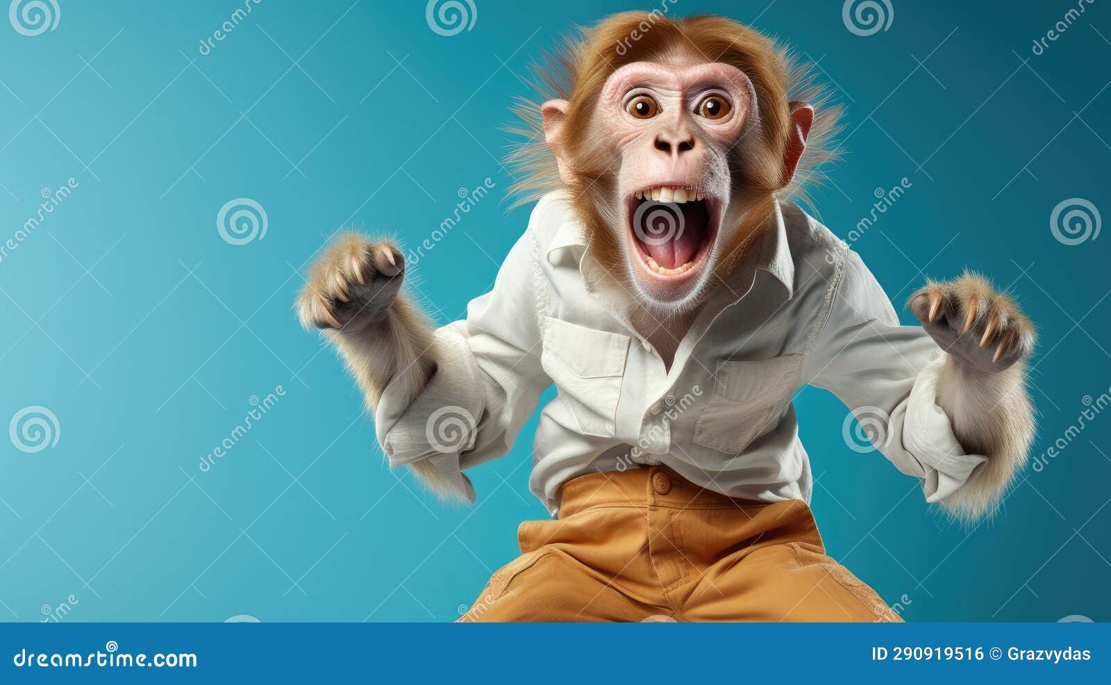 Monkey Wearing A Thinking Helmet Vector Illustration | CartoonDealer ...