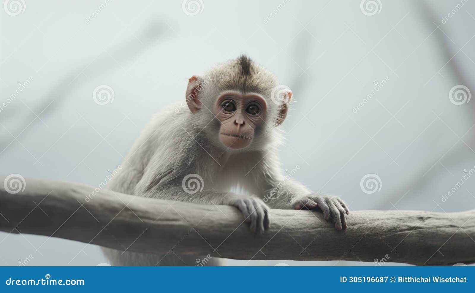Monkey on White Background Illustration by Generative Ai Stock ...