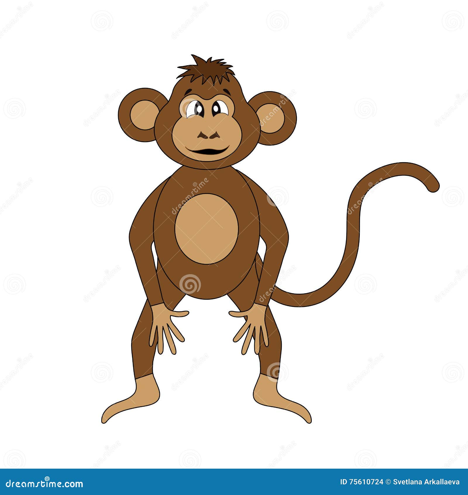 Monkey on White Background in EPS Stock Illustration - Illustration of ...