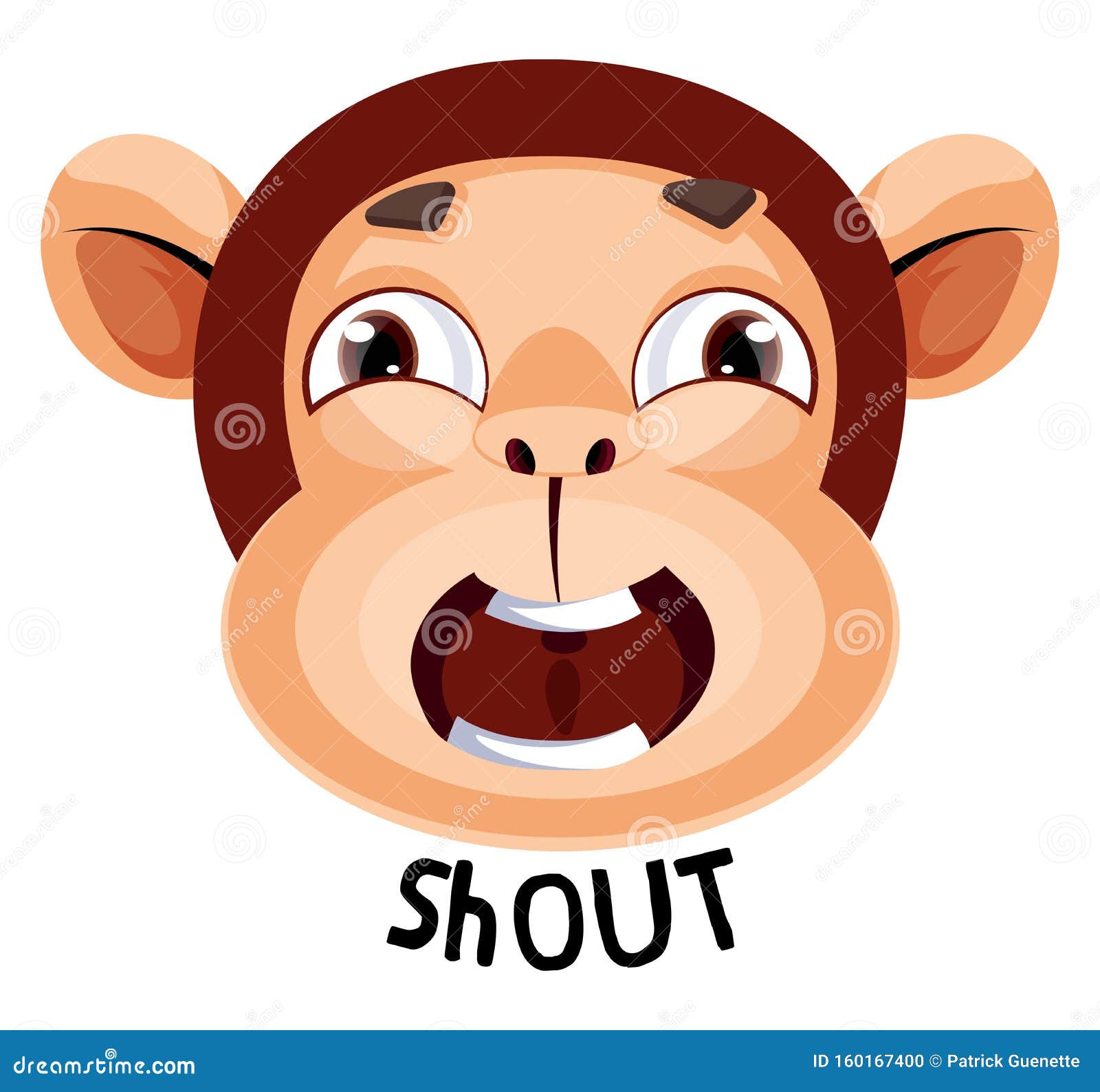Monkey is Yelling Shout, Illustration, Vector Stock Vector ...