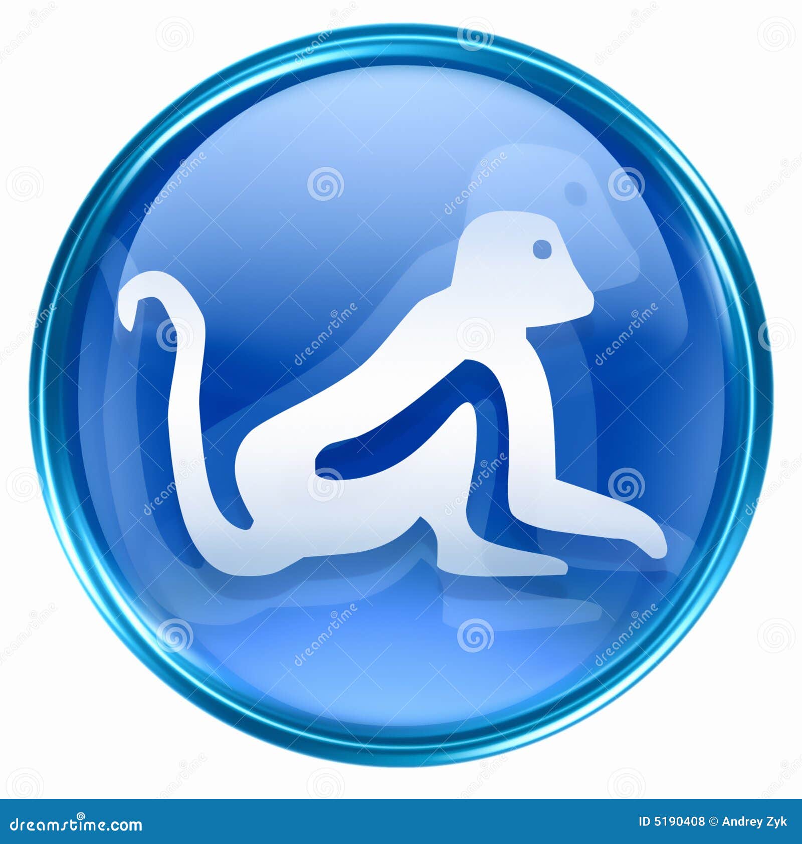 Monkey Zodiac icon blue stock illustration. Illustration of ...