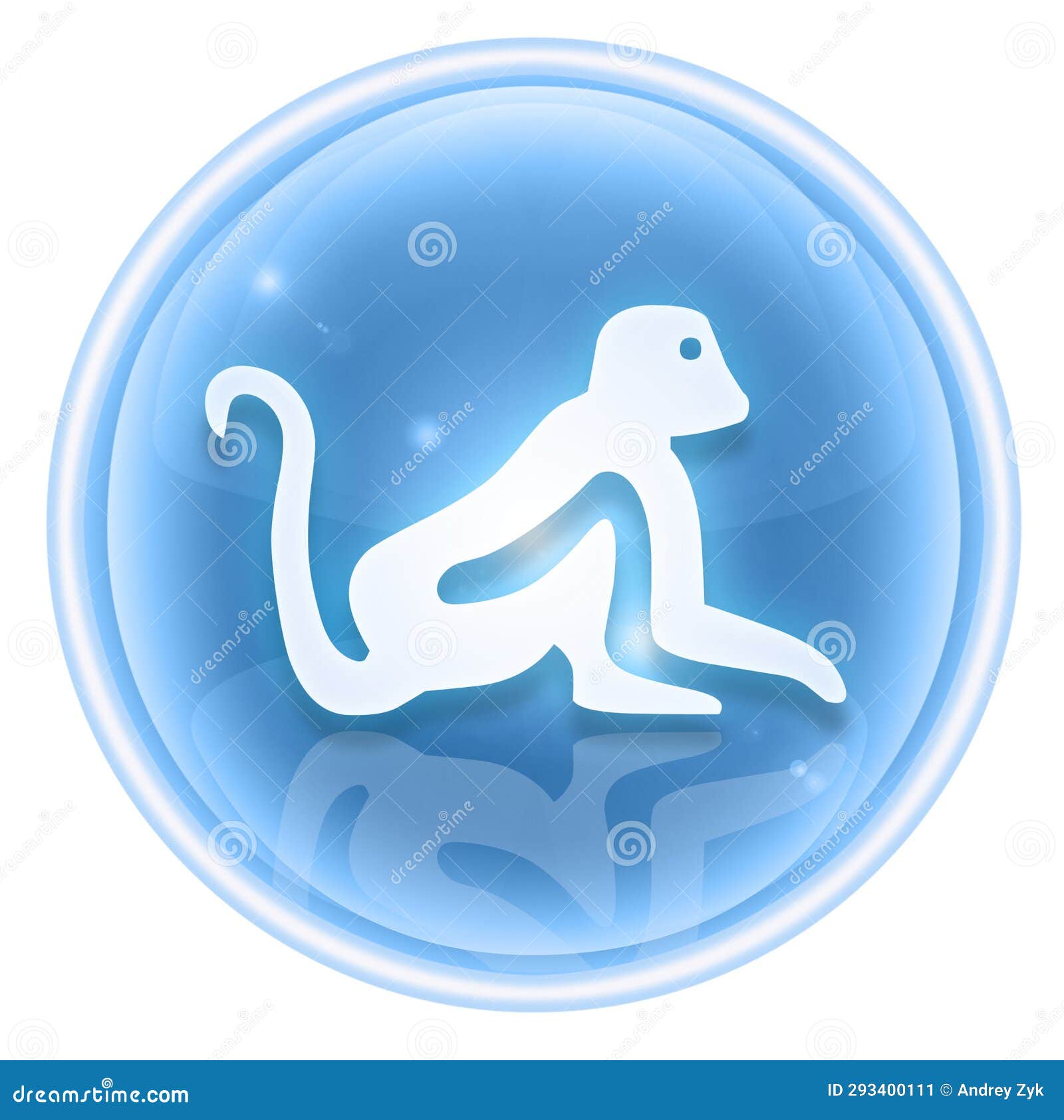 Monkey Zodiac icon ice stock illustration. Illustration of design ...