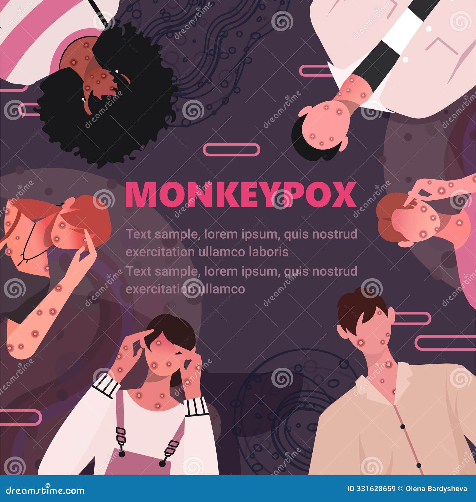 Monkeypox - Skin Rashes And Spots As Symptoms - Icon Stock Photography ...