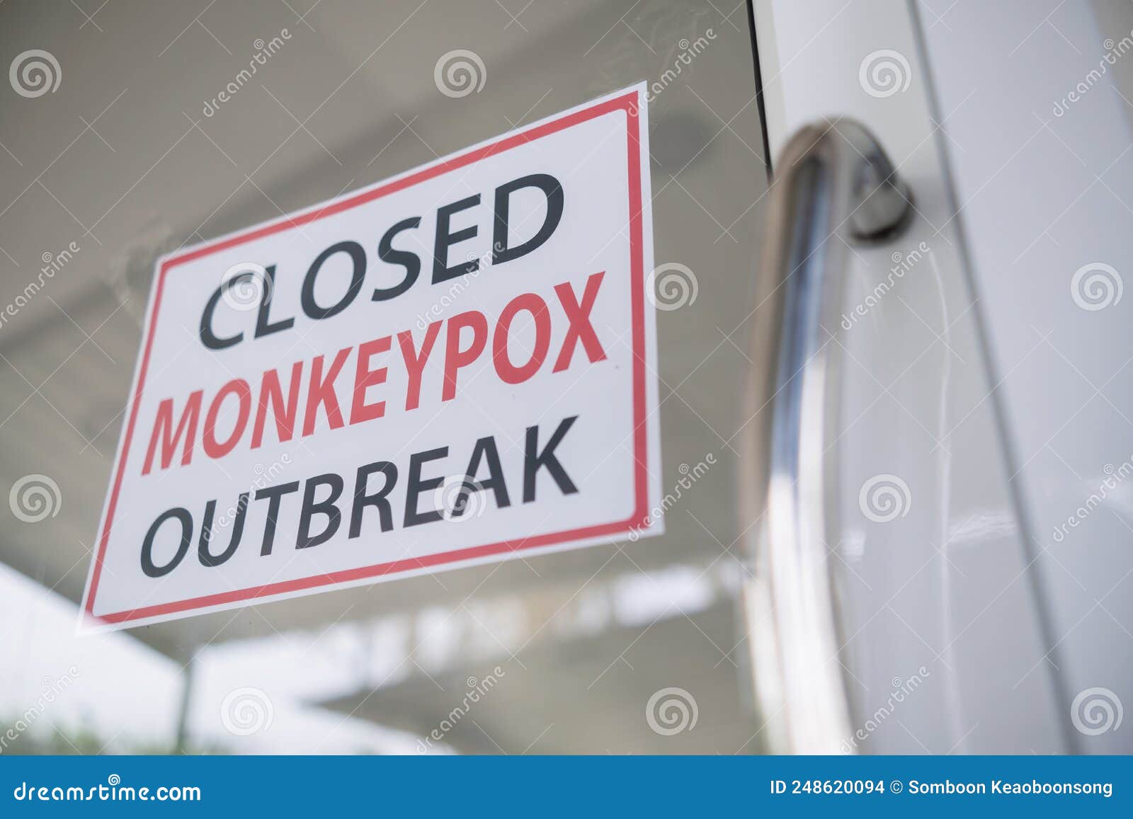 Monkeypox Outbreak Concept. Text Message Paper Attached Behind Glass To ...