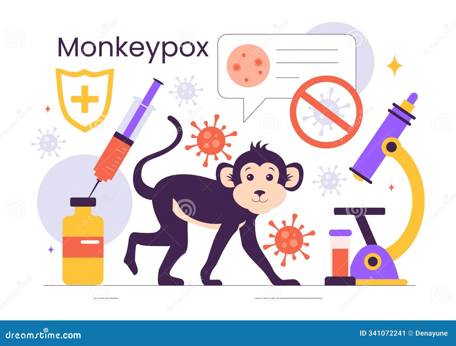 Monkeypox Outbreak Vector Illustration Showing Virus Symptoms In Humans ...