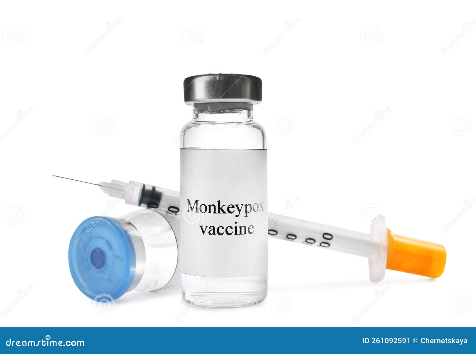 Monkeypox Vaccine in Vials and Syringe on White Background Stock Image ...