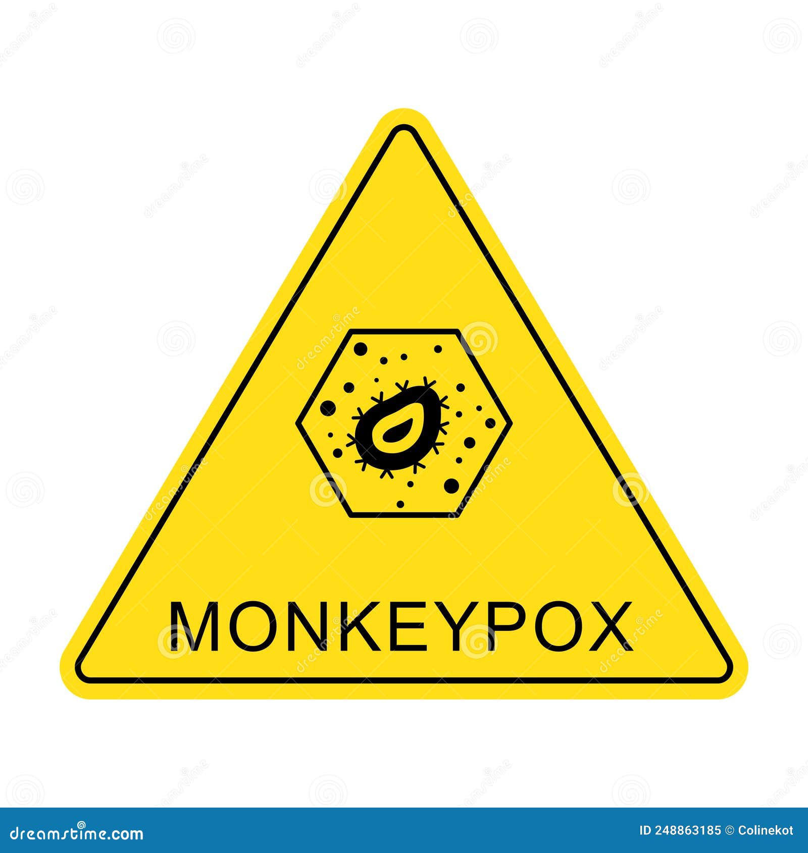 Monkeypox Yellow Warning Sign Stock Vector - Illustration of line ...