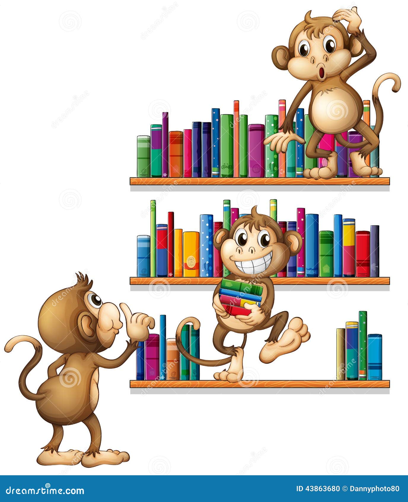 Naughty Monkeys, Duo Monkeys, Funny Monkey,Vector Cartoon Cute Funny ...