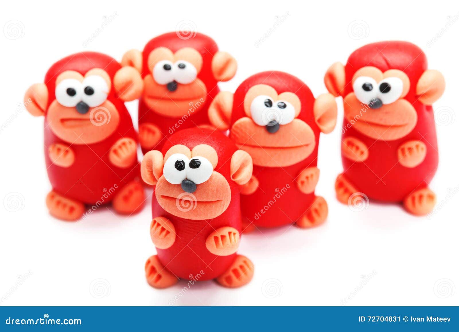 Monkeys clay toys stock image. Image of handmade, cute - 72704831