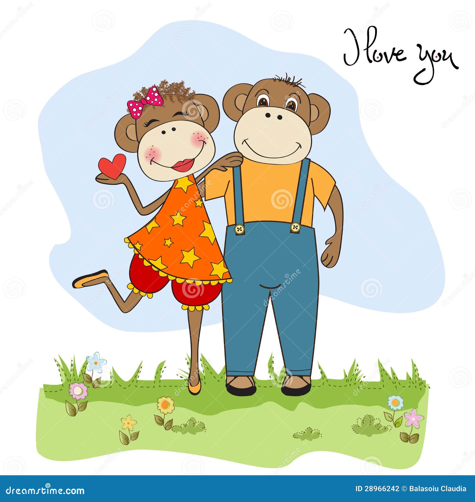 Monkeys couple in love stock vector. Illustration of love - 28966242
