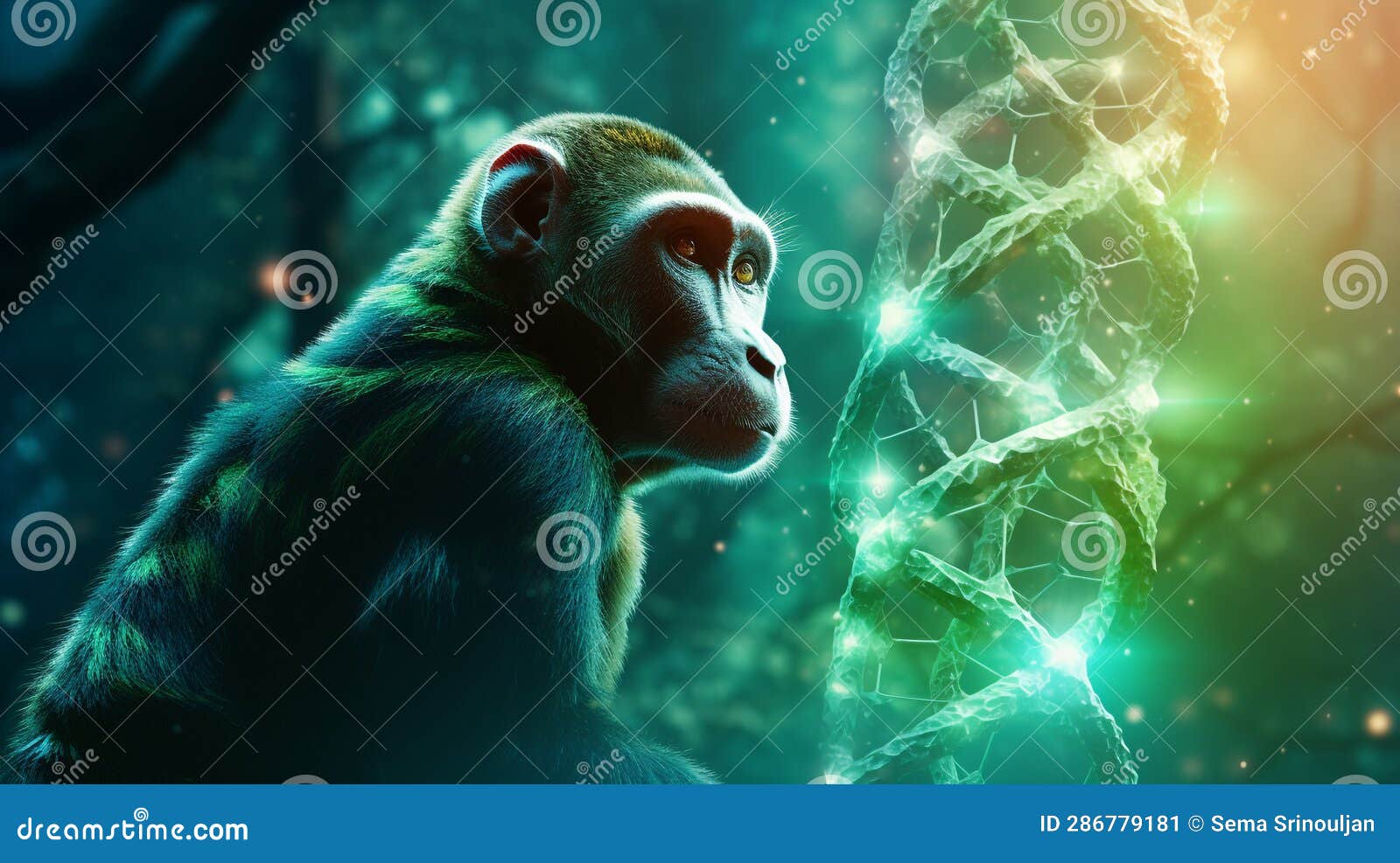 Monkeys and Evolution Concept. - Generative Ai Stock Illustration ...