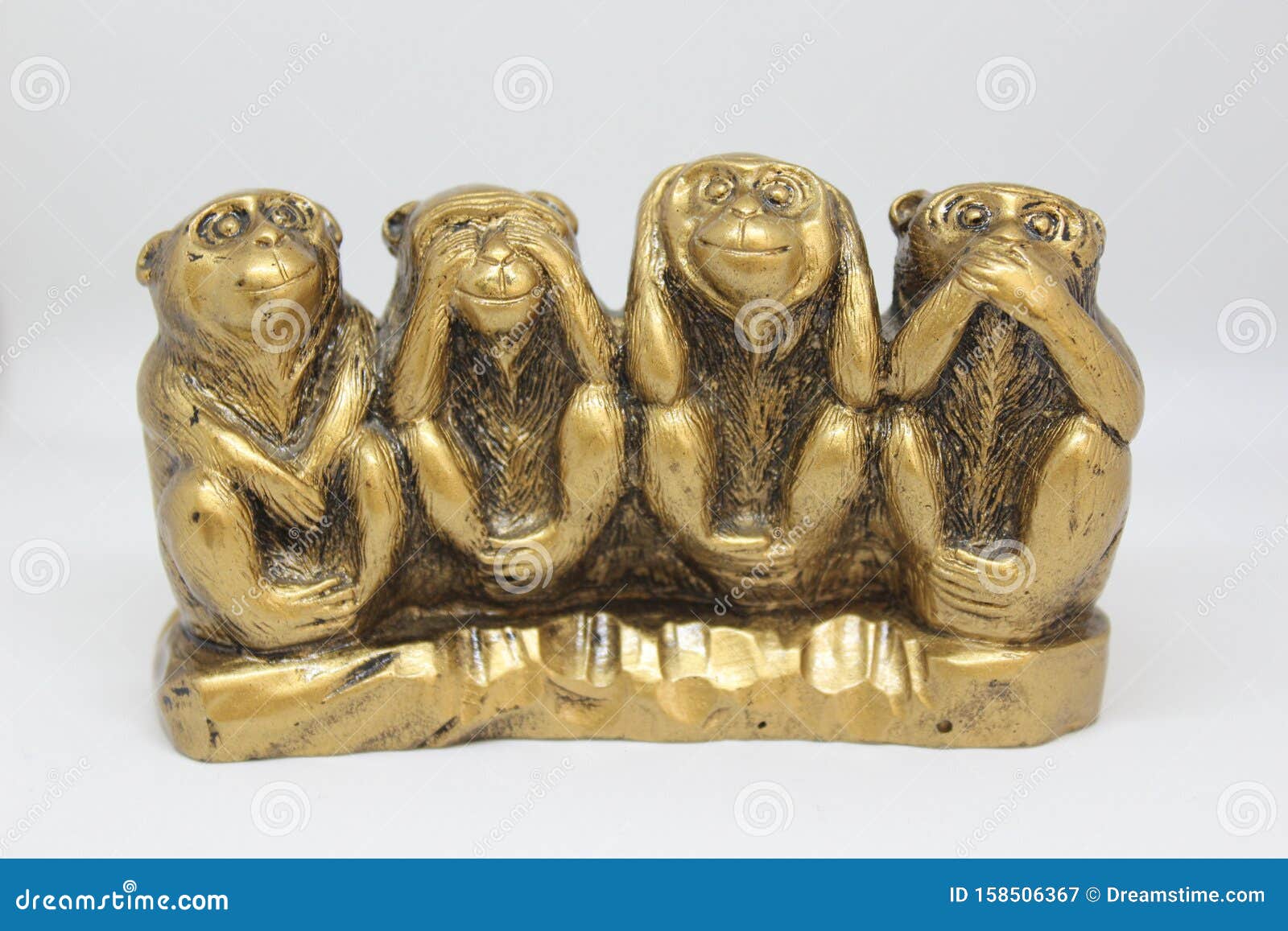 Monkeys stock image. Image of people, show, blind, four - 158506367