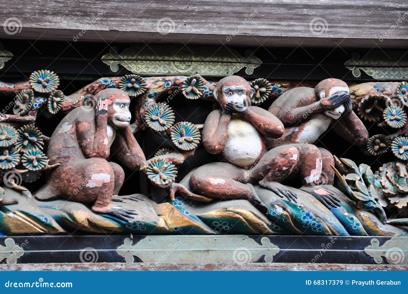 The 3 monkeys of Nikko stock image. Image of gate, east - 68317379