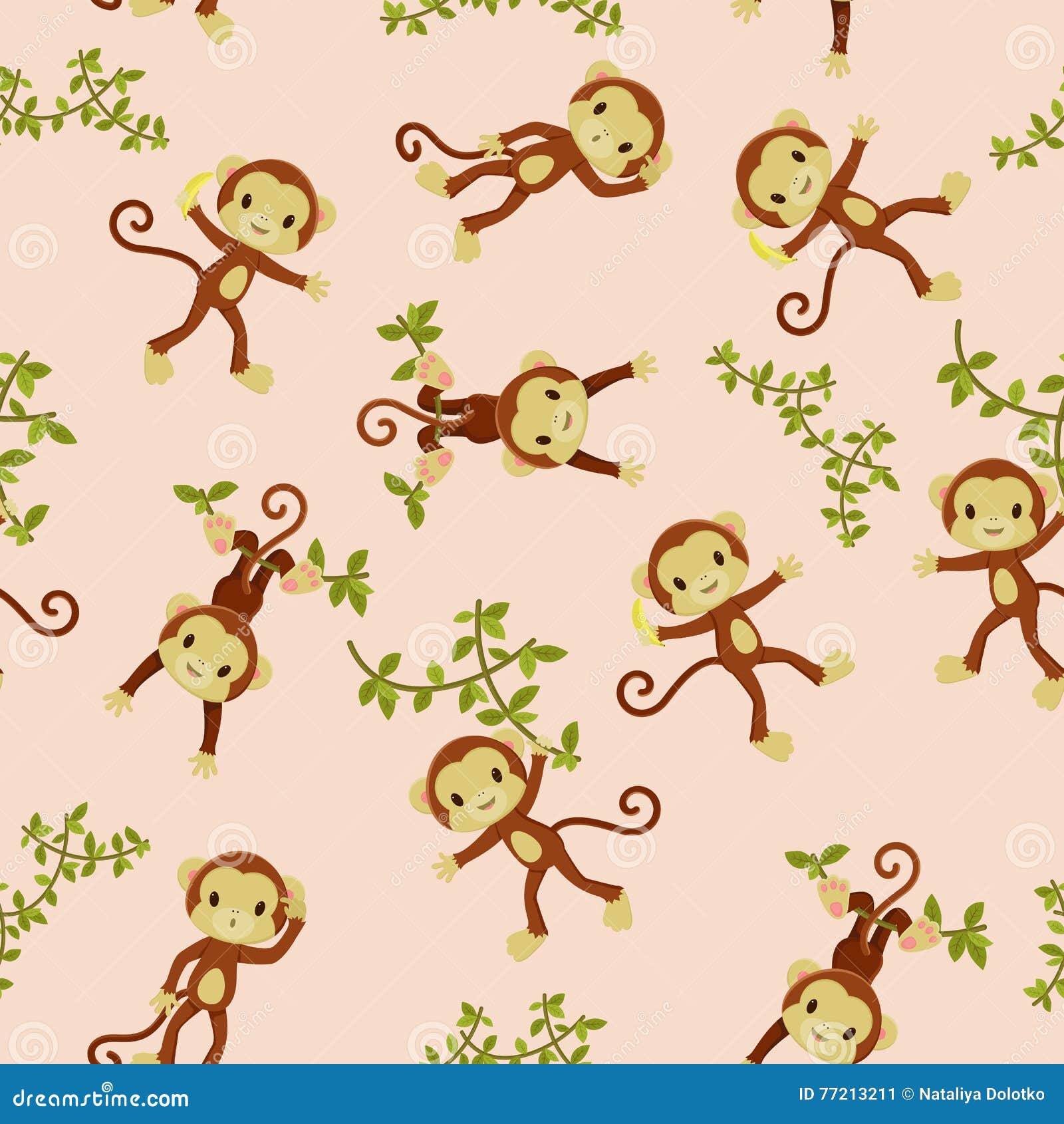 Monkeys seamless pattern stock vector. Illustration of chimpanzee ...