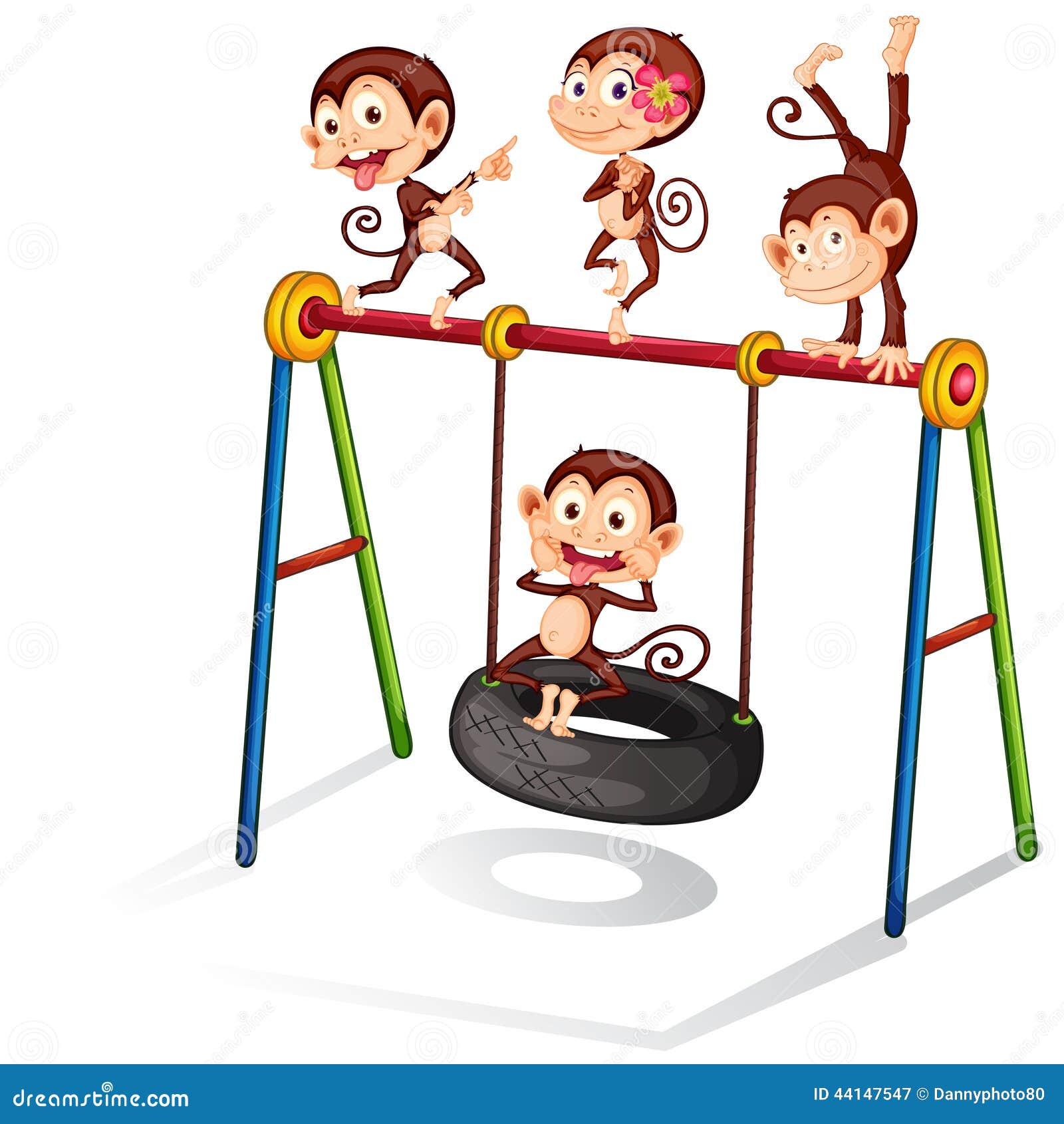 Naughty Monkeys, Duo Monkeys, Funny Monkey,Vector Cartoon Cute Funny ...