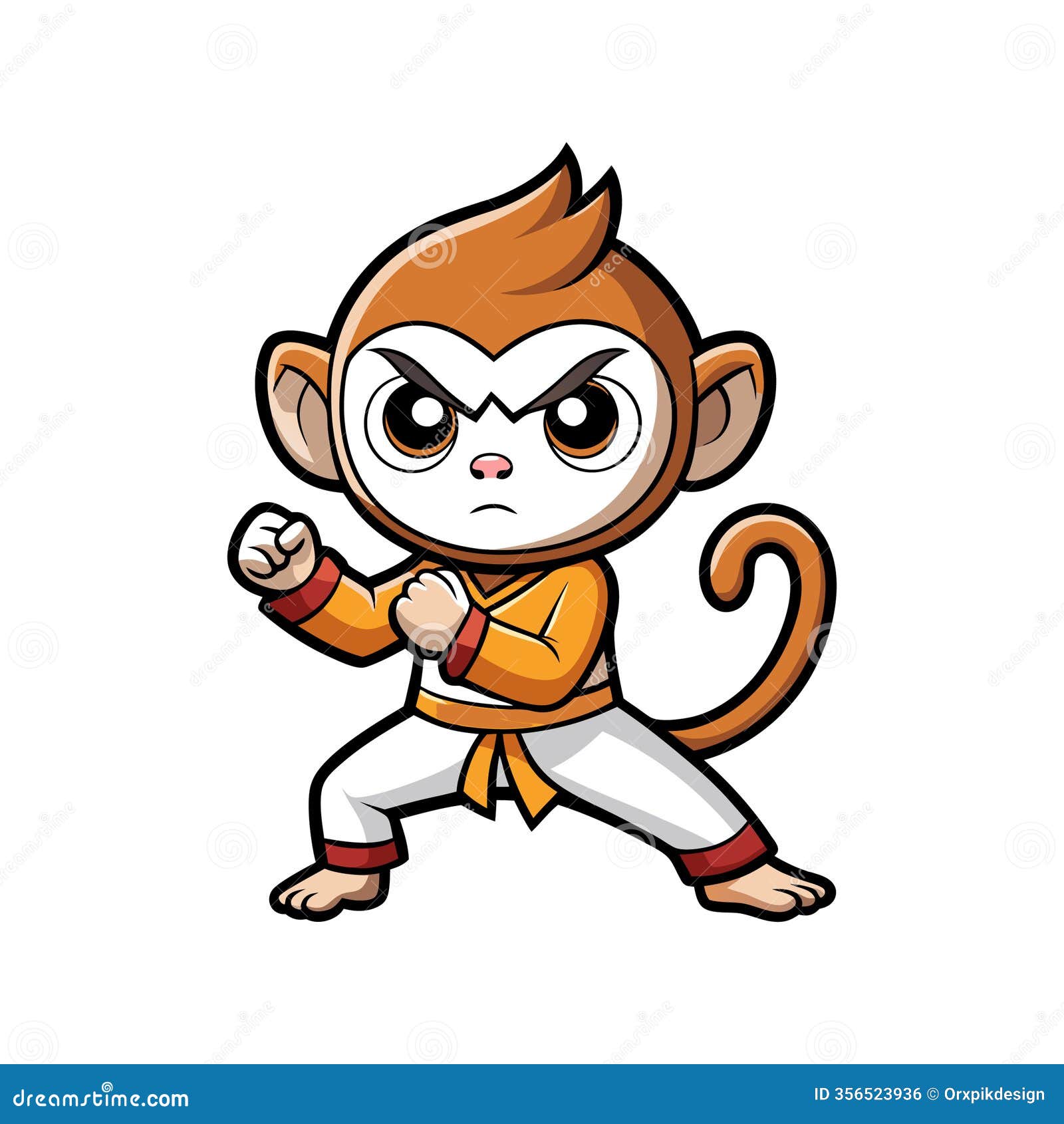 Monkeys Tai Chi with Queasy Feelings Stock Vector - Illustration of ...